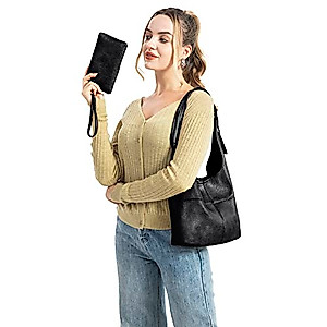 Montana West Hobo Bags for Women Ultra Soft Foldable Shoulder Bag Purse with Coin Purse,MWC2-122BK