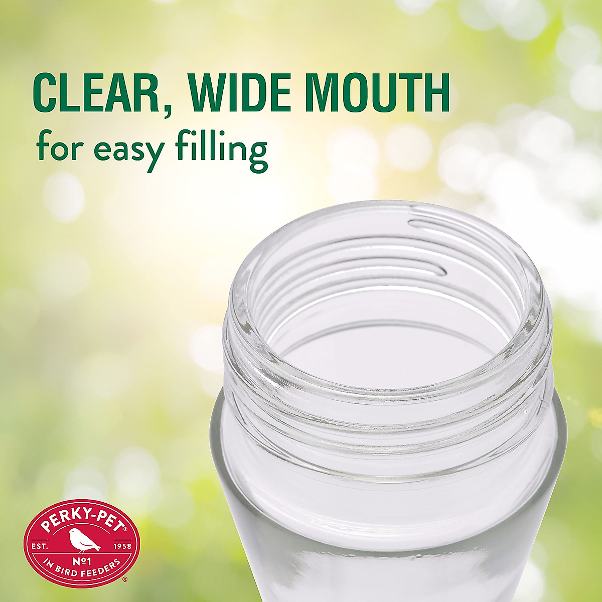 Perky-Pet 203CPBN-2 Pinch-Waist Glass Hummingbird Feeder with Perches, Built-in Ant Moat and Bee Guards - Outdoor Garden Décor - 2 Pack