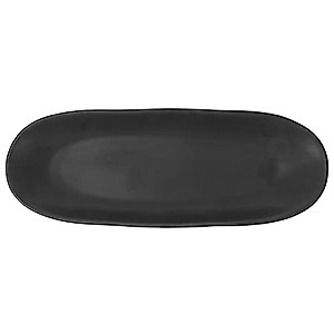 DOITOOL Ceramic Sushi Dish Oval Platter Tray Japanese Style Food Plate Dinner Plate Serving Trays Appetizers Plate for Home and Kitchen Black