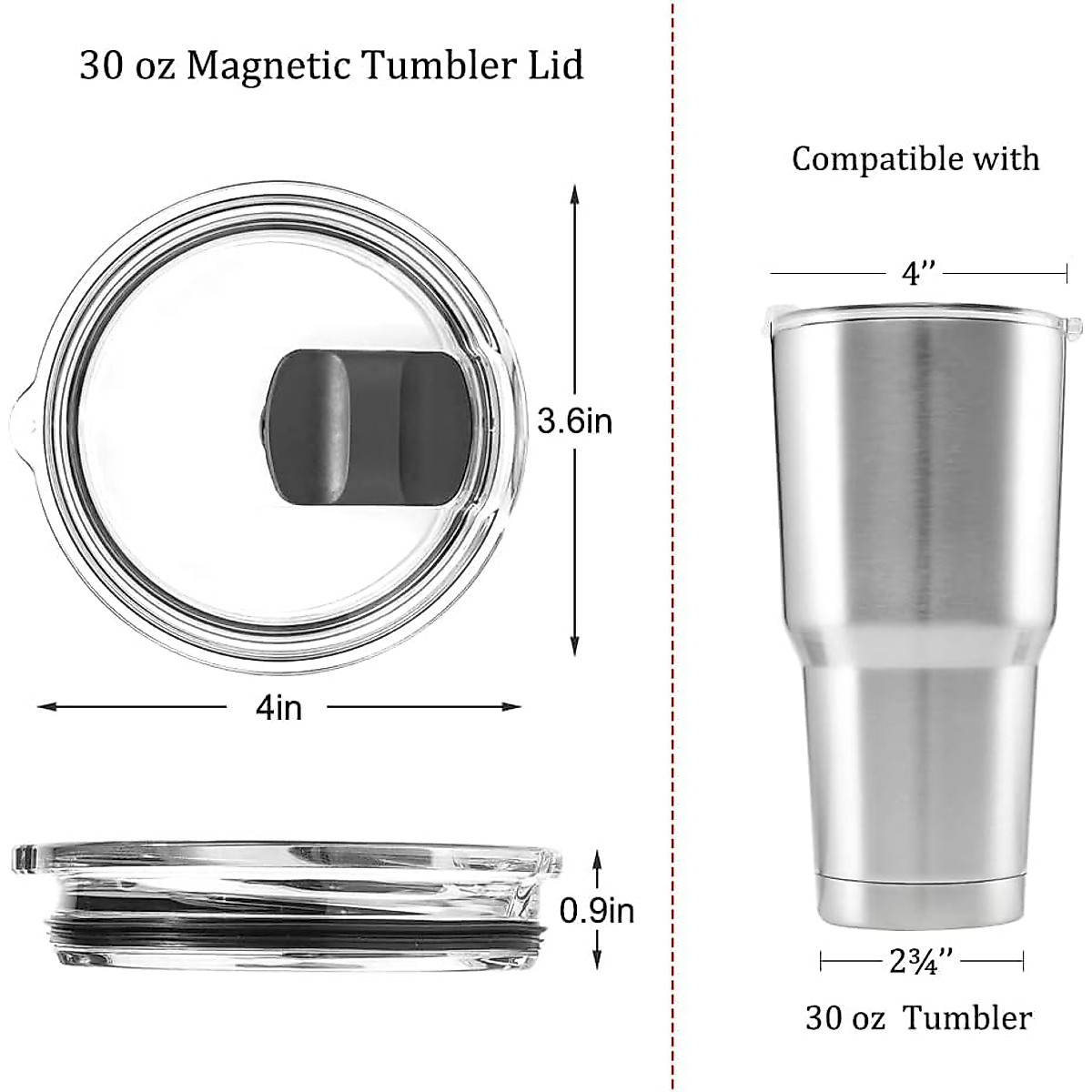 30 oz Tumbler Lid (Pack of 2) Yeti Lids 30 oz Replacement Lid Yeti 30 oz Tumbler Yeti Lid Magnetic Slider Yeti Rambler Yeti Rambler 30 oz (30 oz Tumbler Lid Replacement)