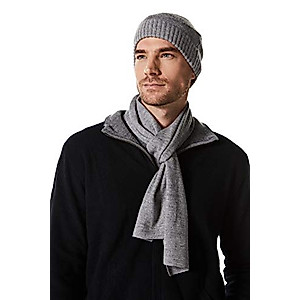 EURKEA 100% Merino Wool Winter Soft and Cozy Scarf for Men, Medium Grey, Free Size
