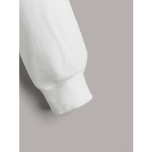 WDIRARA Girl's Zip Front Hoodie Pocket Casual Long Sleeve Sweatshirt Tops White 12-13Y