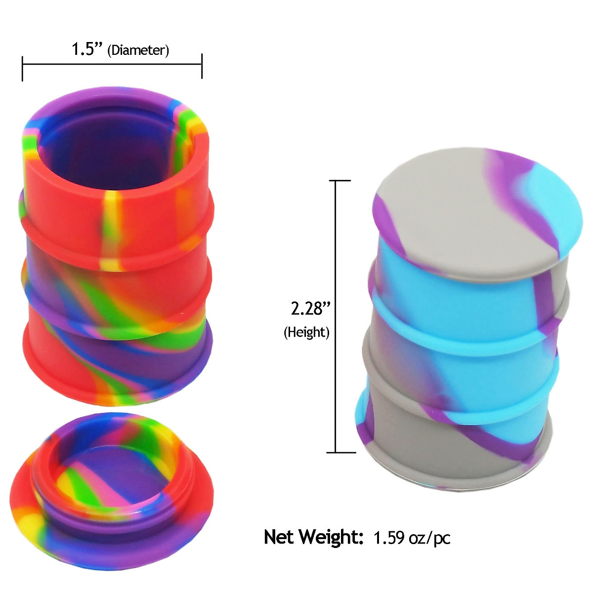vitakiwi 26ml Barrel Silicone Container Non-stick Concentrate Food Storage Jars For Wax (10)