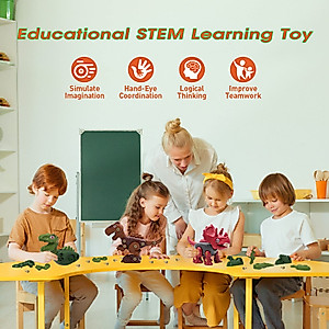 UNIWA Take Apart Dinosaur Toys, Dinosaur Toys with Dino Roar, STEM Construction Building Toys for Kids 3-5 5-7 with Electric Drill, Party Birthday Easter Gifts for 4 5 6 7 8 Year Old Boys Girls