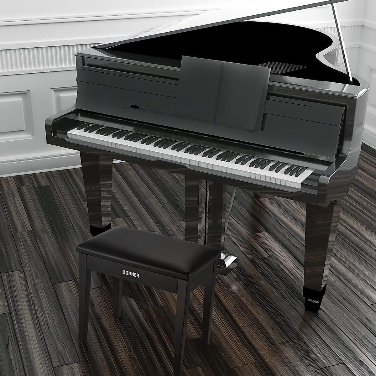 Donner DEP-20 Beginner Digital Piano + Donner Black Piano Bench