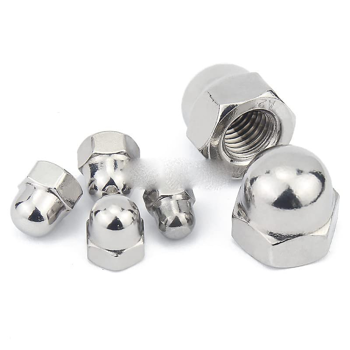 Dome Cap Nuts,Acorn Thread Hex Cap, 1/2/5/10pc M3 M4 M5 M6 M8 M10 M12 M14 M16 304 A2 Stainless Steel Hex Hexagon Short Low Thin Cap Acorn Nut Cover Blind Nut DIN917-M16(1pcs) ( Size : M3(10pcs) )