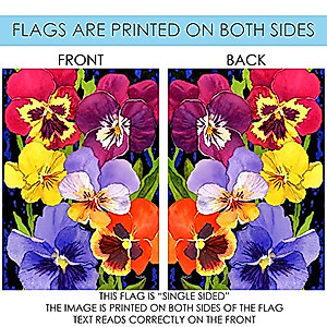 Toland Home Garden 1012552 Pansy Perfection Spring Flag 28x40 Inch Double Sided Spring Garden Flag for Outdoor House Flower Flag Yard Decoration