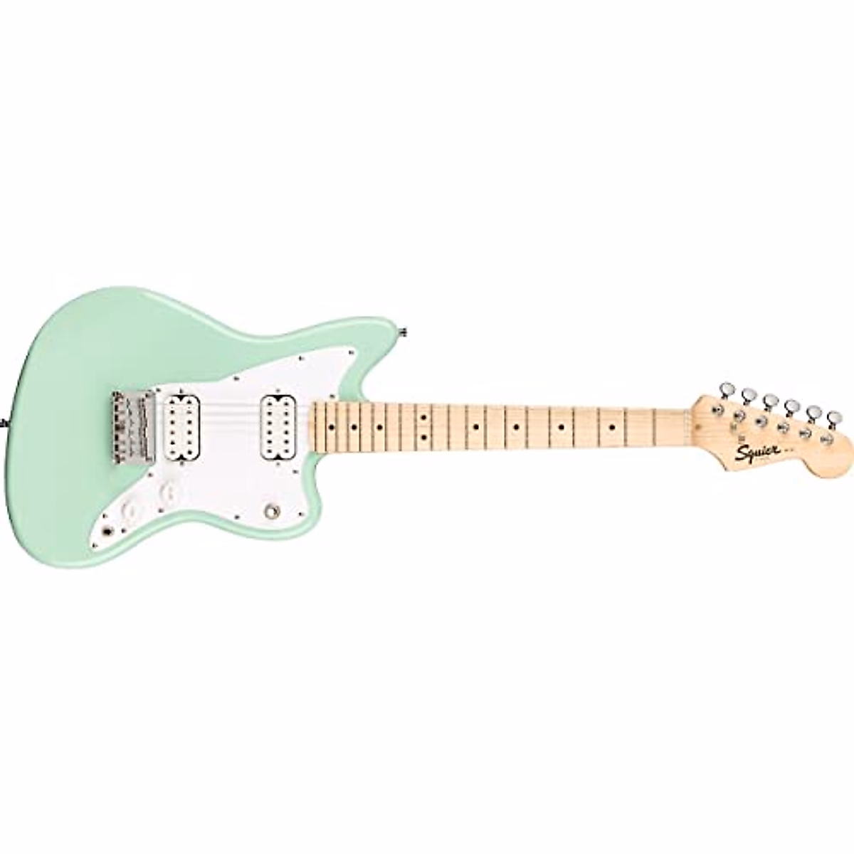 Squier Mini Jazzmaster Electric Guitar, with 2-Year Warranty, Surf Green, Maple Fingerboard