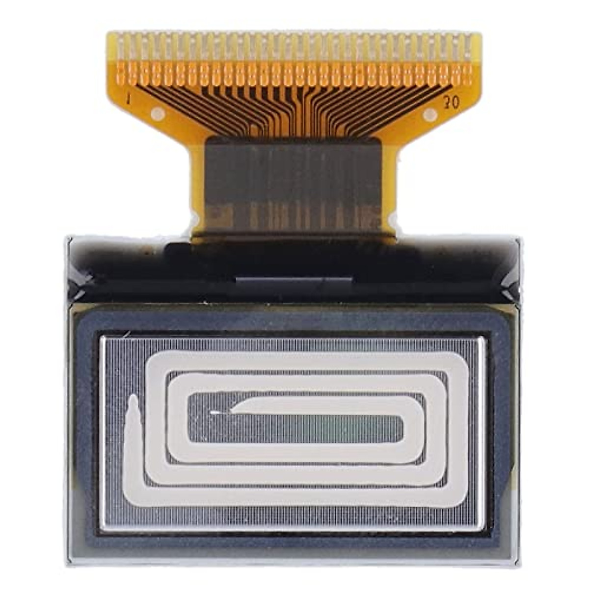 Organic Light Emitting Diode Display, Flexible Organic LCD Display 128x64 Glass 0.96in Compact for DIY(White Displaying)