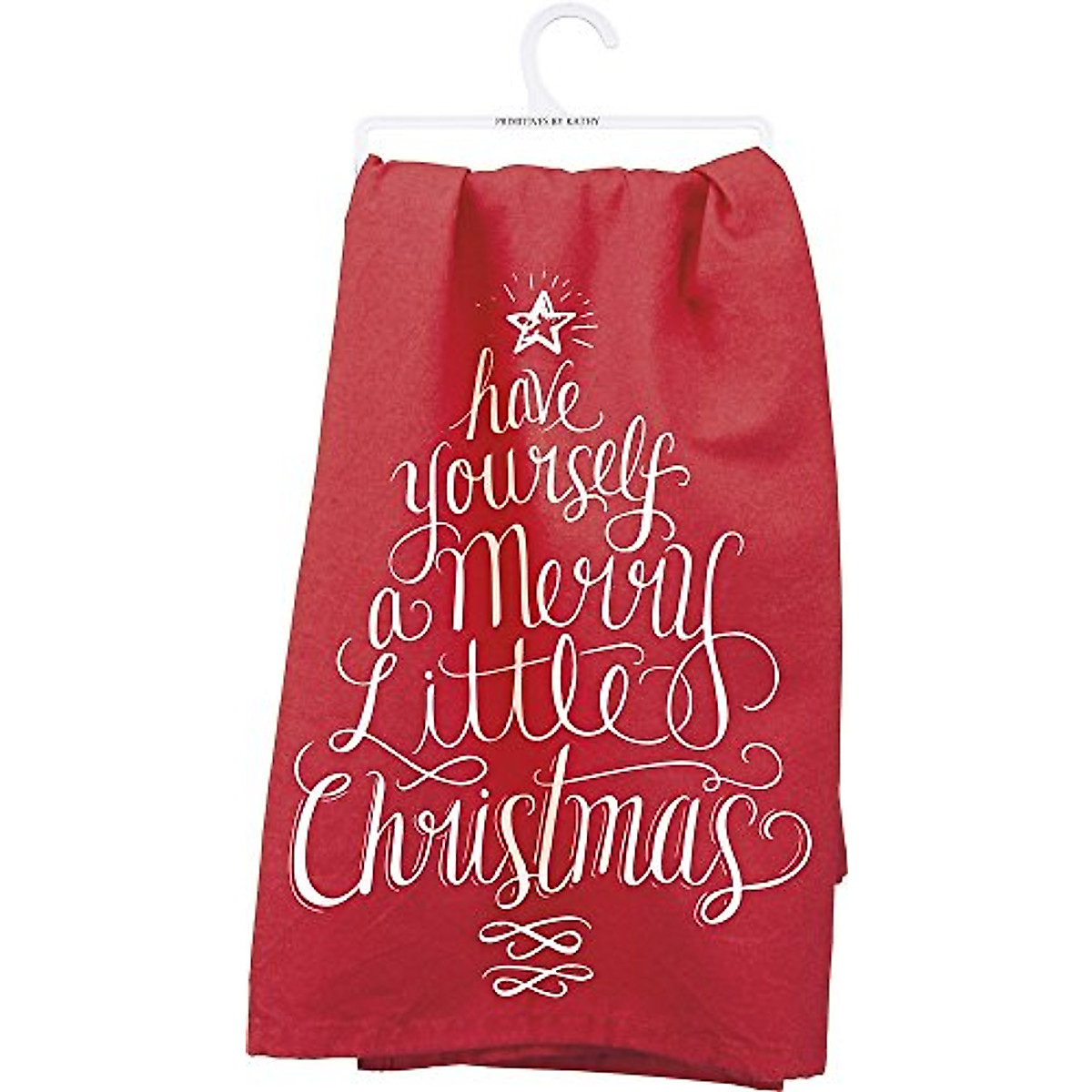 Primitives by Kathy Chalk Art Kitchen Towel, 28" Square, Merry Little