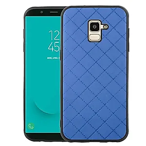 ELISORLI Compatible with Samsung Galaxy J6 2018 Case Rugged Thin Slim Soft Cell Accessories Protection Anti-Slip Fit Rubber TPU Mobile Phone Cover for Gaxaly On6 SM J600 J600G J600F Women Men Blue