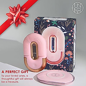 UNIMIRA - AVA1- Electric Facial Cleansing Brush, Sonic Vibration at 3 Speed Mode, 2 Brush Types, IPX7 Waterproof for Exfoliating, Massaging and Deep Cleansing