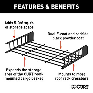 CURT 18117 21 x 37-Inch Roof Rack Extension for CURT Rooftop Cargo Carrier 18115