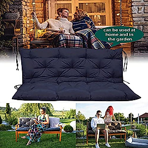 Waterproof Bench Cushion with Backrest,Soft Garden Bench Cushions with Backrest and Ties Non-Slip Bench Pads, Porch Patio Swing Overstuffed Waterproof Bench Chair cushions ( Orange 40x59 inch)