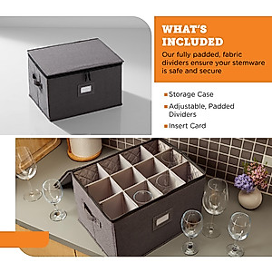 storageLAB Stemware Storage Cases (5 Piece Hard Shell Set for China Storage)