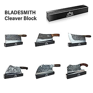Knife Block/Stand for Single Cleaver Knife - 8'' Anti-Shatter Hand Polished Acrylic Knife Holder without Knives - Cleaver Knife Stand Display for Knife Storage Knife Blade Guard - BLADESMITH