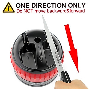 Knife Sharpener with Non-Slip Suction Cup, Hand-Free 2-Stage Professional Kitchen Knife Sharpener, Best Knife Sharpening Tool for Repair/Polish Straight Blade, Safe Easy to Use/Razor Sharp, Black