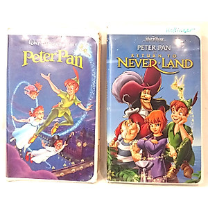 Set of 2 Disney Family Entertainment Videos ~ Peter Pan VHS, Peter Pan Return to Never-Land VHS