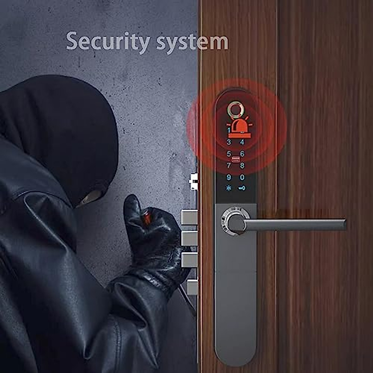 RFID Card Apartment Anti-Theft Fingerprint Password Combination Lock+Card (Right Pull, Silver Password Payment)