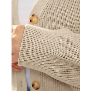 EFAN Womens Winter Trendy Sweaters 2025 Fall Oversized Sweater Long Cardigans V Neck Lightweight Knit Clothes Outfits Apricot