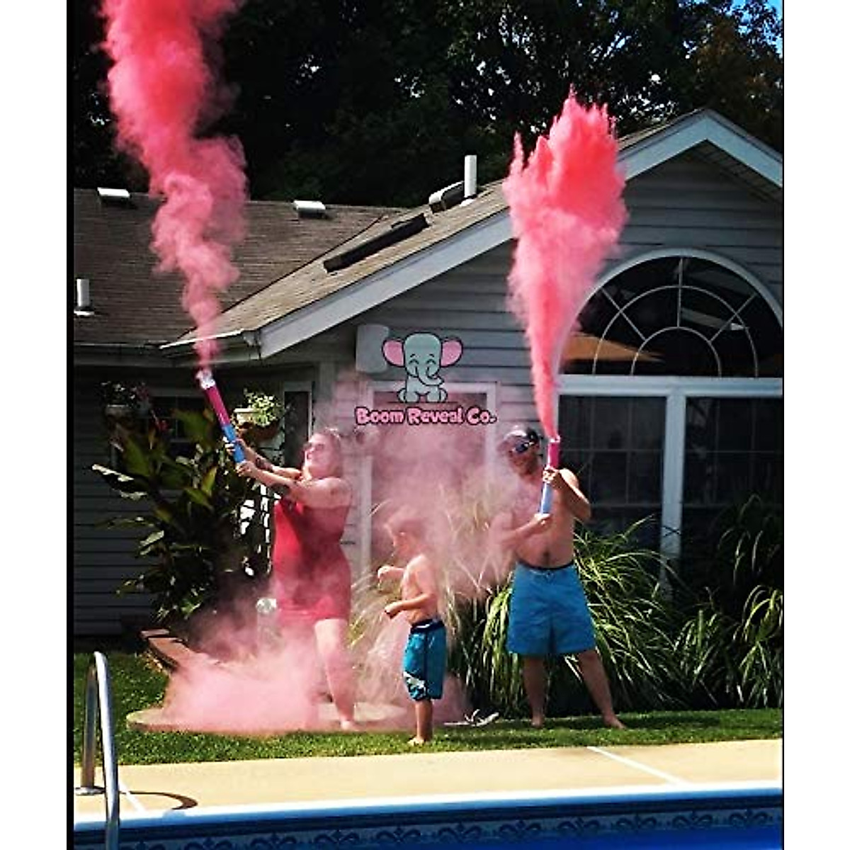 Boom Reveal Co. | Gender Reveal Powder Cannons, Pink OR Blue Set of 2 (18 inch) Gift Ready, Party Popper, Baby Shower Announcement Boy or Girl Decorations (Pink)