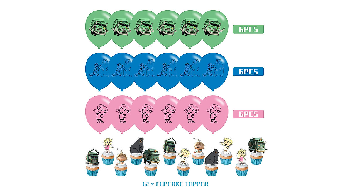 La Babite Trash Truck Birthday Party Decorations | Complete Set for Kids