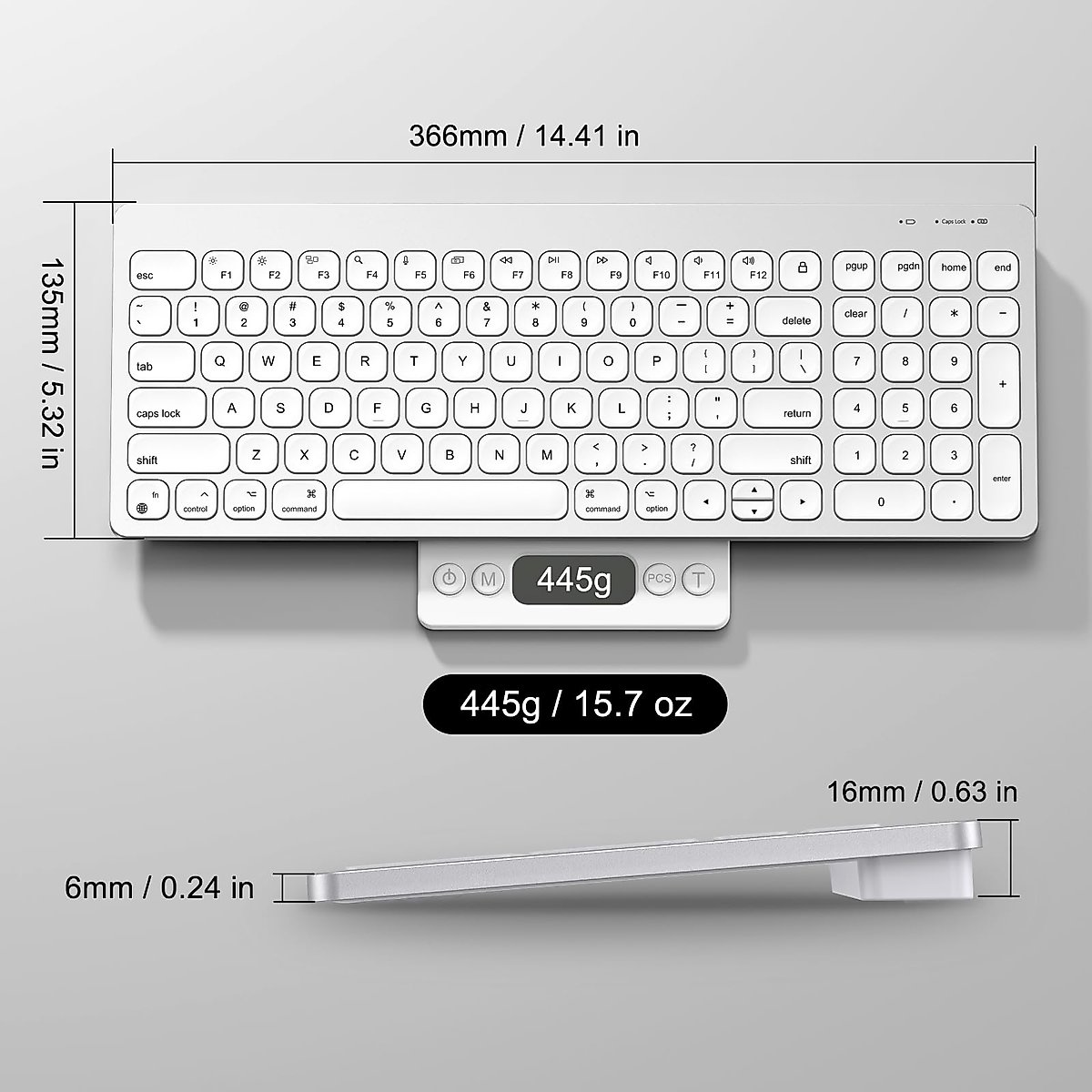 OMOTON Bluetooth Keyboard for Mac, Sleek Design, Quiet Typing, Wireless Keyboard with Numeric Keypad Compatible with MacBook Pro/Air, iMac, Mac Mini/Pro Laptop (Silver)