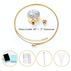 zeqingjw Cremation Jewelry Urn Necklace for Ashes Pendants Butterfly with Flower Memorial Funeral Keepsake Jewelry for Ashes (Gold)
