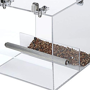 POPETPOP No Mess Bird Feeder for Cage with Hooks - Parrot Feeder Cage Accessories Supplies for Parakeet Canary Cockatiel Finch