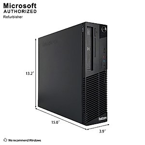 Lenovo ThinkCentre M72e Small Form Factor (SFF) Business Desktop, Intel Quad Core i3-3220 CPU, 8GB DDR3 RAM, 120 GB SSD, DVD, Windows 10 Pro 64 (Renewedd)