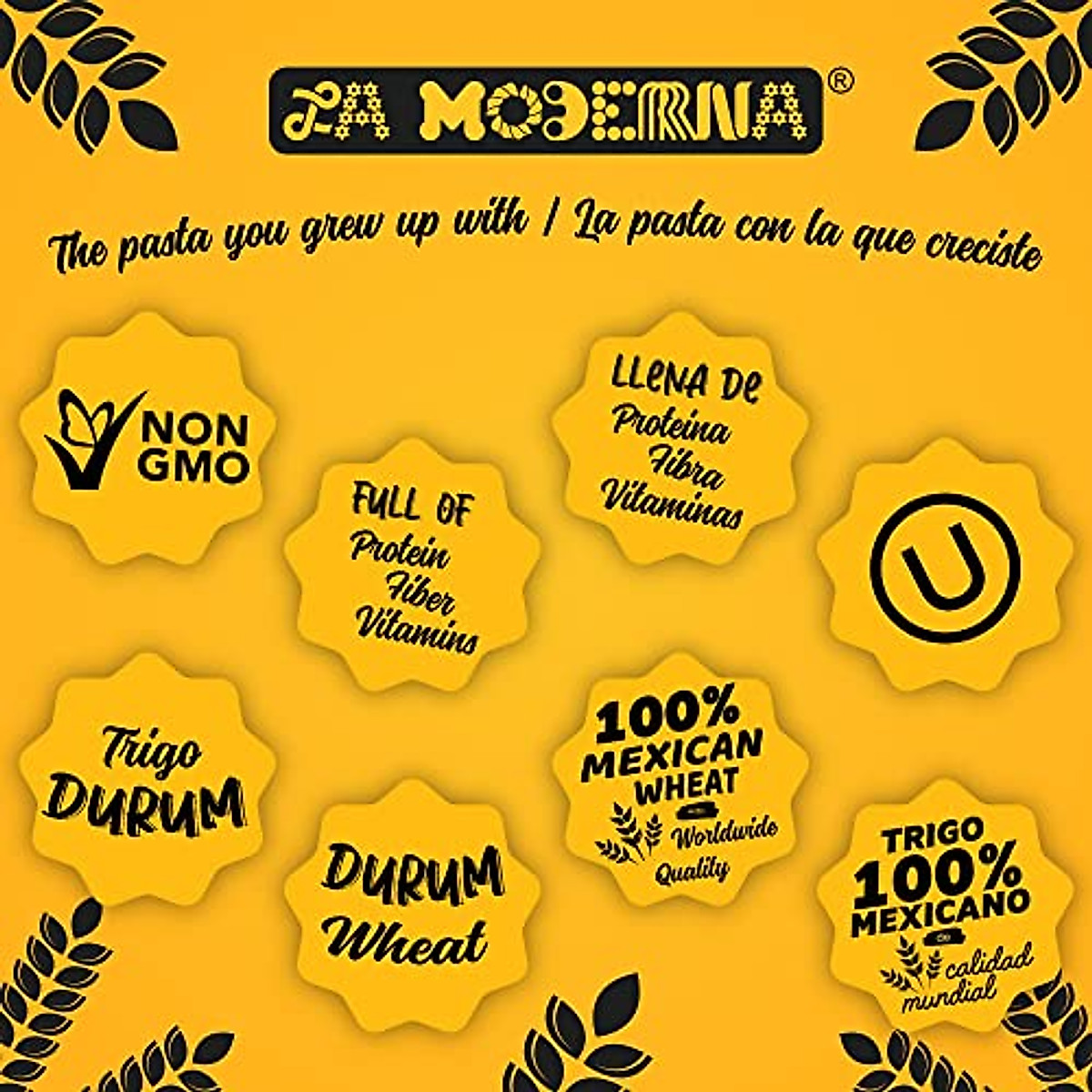 La Moderna Spaghetti Pasta, Noodles, Durum Wheat, Protein, Fiber, Vitamins, 7 Oz, Pack of 20