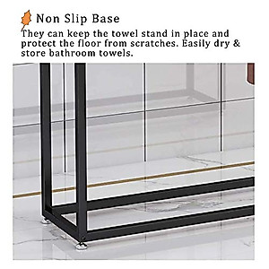 -Shelf Balcony Bathroom Freestanding Towel Rack,Metal Bathroom Towel Holder Stand Floor,Rust-Proof Towel Hanger Stand for Kitchen,Outdoor Pool,Indoor/White/65 * 20 * 110Cm