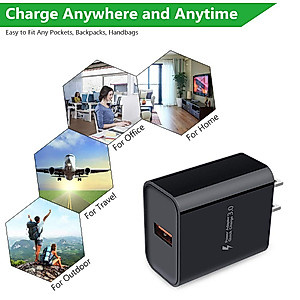 Quick Charge 3.0 Adaptive Fast Wall Charger Block 18W QC Fast Charging 3.0 USB Charger Adapter for Samsung Galaxy A16 A25 A35 S24 S23 A54 A14 A53 S22 S21 S20 Note 20 10 9 Z Flip 6 5 4 3 S10 S9 S8 A13