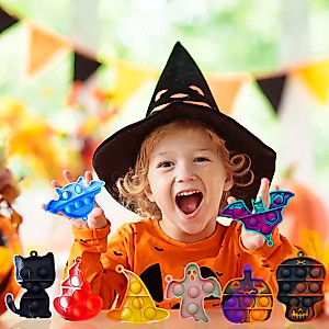 Halloween Party Favors for Kids Pop Fidget Toys Bulk It 30 Pack,Halloween Party Supplies Halloween Classroom Favors Mini Pop Keychain Its Halloween Prizes for Kids Bulk Halloween Toys Bulk Goodie Bag