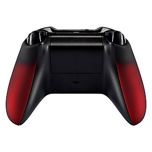 eXtremeRate Soft Touch Top Shell Front Housing Faceplate Replacement Parts with Side Rails Panel for Xbox One X & One S Controller - Shadow Scarlet Red