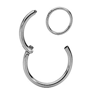 365 Sleepers 20G 18G 16G 14G 12G 10G 8G 6G Titanium 6mm - 20mm Septum Hinged Segment Nose Lip Ring Hoop Sleeper Unisex Earrings Body Piercing Jewelry