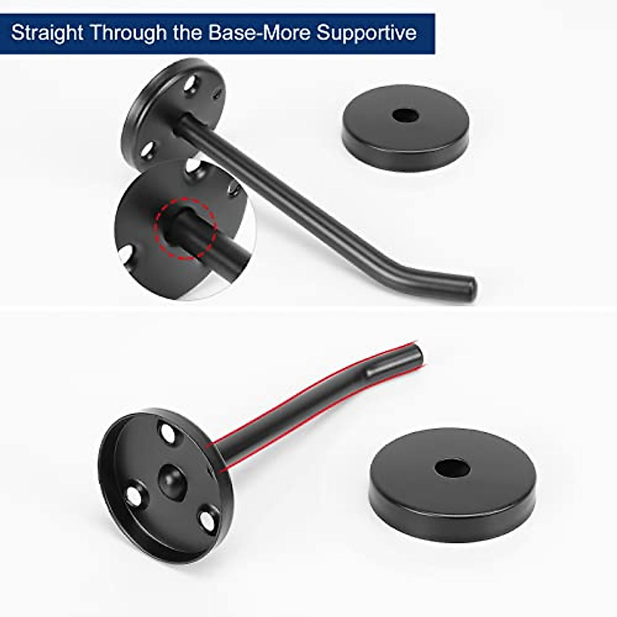 NearMoon Coat Hooks-Bath Towel Hangers, Wall Hooks for Hanging Hat Hurse Robe, 304 Stainless Steel Heavy Duty Garage Hooks for Bathroom Livingroom Hotel Kitchen Garage, 6 Pack (4 Inch, Matte Black)