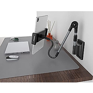 BEATYLIFE Wall Mount Tablet Phone Holder for Bed Kitchen Hair Salon Studio, Gooseneck Flexible Arm Clip Wall Tablet Cell Phone Stand, Compatible with iPhone, iPad, Fire HD 8, Galaxy Tabs 4.7"-11"