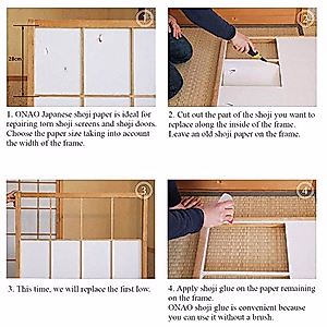 ONAO Shoji Paper Roll (11 x 118 Inch), Shoji Screen Replacement Paper, Japanese Shoji Gami, Made in JAPAN, Natual White