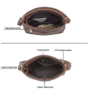 CLUCI Medium Zipper Pocket Adjustable Strap bundle with Small Crossbody Purses for Women