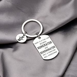 Funny Math Teacher Keychain School Math Teacher Lover Gift Teacher Thank You Gift Graduation Gift (THERE IS A FINE LINE)