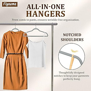 Premium Velvet Hangers 50 Pack, Heavy Duty Study Gray Hangers for Coats, Pants & Dress Clothes - Non Slip Clothes Hanger Set - Space Saving Felt Hangers for Clothing