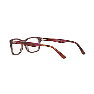 Ray-Ban RX5228 Square Prescription Eyeglass Frames, Opal Brown/Demo Lens, 55 mm