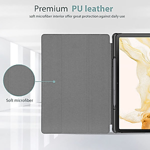 ProCase Cover for Galaxy Tab S7 Fe Case 2021/Galaxy Tab s8 Plus Case 2022/Galaxy Tab s7 Plus Case 2020 with S Pen Holder, Slim Smart Cover Stand Folio Case -Black