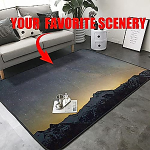 Thecooboy Custom Rug Personalized Add Your Own Logo Image Text Photo Area Carpet Anti Slip Washable Decorative Door Mat for Home Garden Office Upgrade Models 36 x 24 in