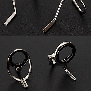 Fishing Rod Guides Fishing Rod Repair Kit Fishing Pole Eyes Replacement Kit Baitcasting/Spinning Rod Guides Stainless Steel Guides Fishing Rod Tips Fishing Rod Eyelets Frames Fly Rod Set