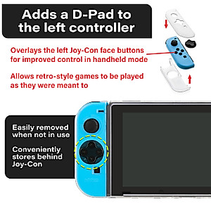 Nyko Dpad Case for Nintendo Switch - Dockable Protective Case with Removable Precise Dpad - Stores up to 3 Games, Drop Protection, Game Storage, and Ergonomic Design.