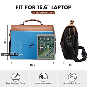 LOVEVOOK Laptop Bag for Women, 15.6 inch Large Capacity Computer Briefcase Case, Crossbody Messenger Shoulder Bag, Office Business Work Tote Bags Purse for Travel Gifts, Brown-black