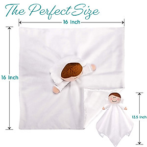 The Angel Gift Angel Lovey Baby Security Blanket, Unisex Newborn Gift, Soft Lovey for Babies - Courage, Boy