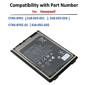 Youejoeq CT4X-BTSC Battery Replacement for Honeywell CT45 CT47 MDE Barcode Scanner,PN.318-055-021 Battery 4720mAh 3.87V Li Ion